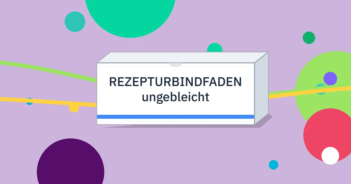 Symbolbild: Packung mit der Aufschrift REZEPTURBINDFADEN ungebleicht (PZN 01735459) – Verfügbarkeit und Bezug in Apotheken in Frankfurt am Main