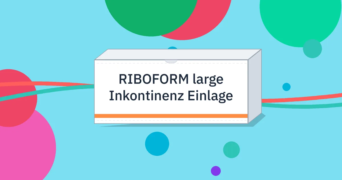 Symbolbild: Packung mit der Aufschrift RIBOFORM large Inkontinenz Einlage (PZN 15372210) – Verfügbarkeit und Bezug in Apotheken in Frankfurt am Main