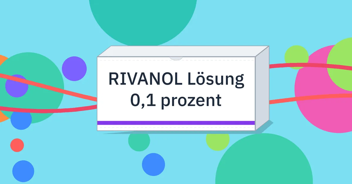 Symbolbild: Packung mit der Aufschrift RIVANOL Lösung 0,1 prozent (PZN 04908587) – Verfügbarkeit und Bezug in Apotheken in Frankfurt am Main