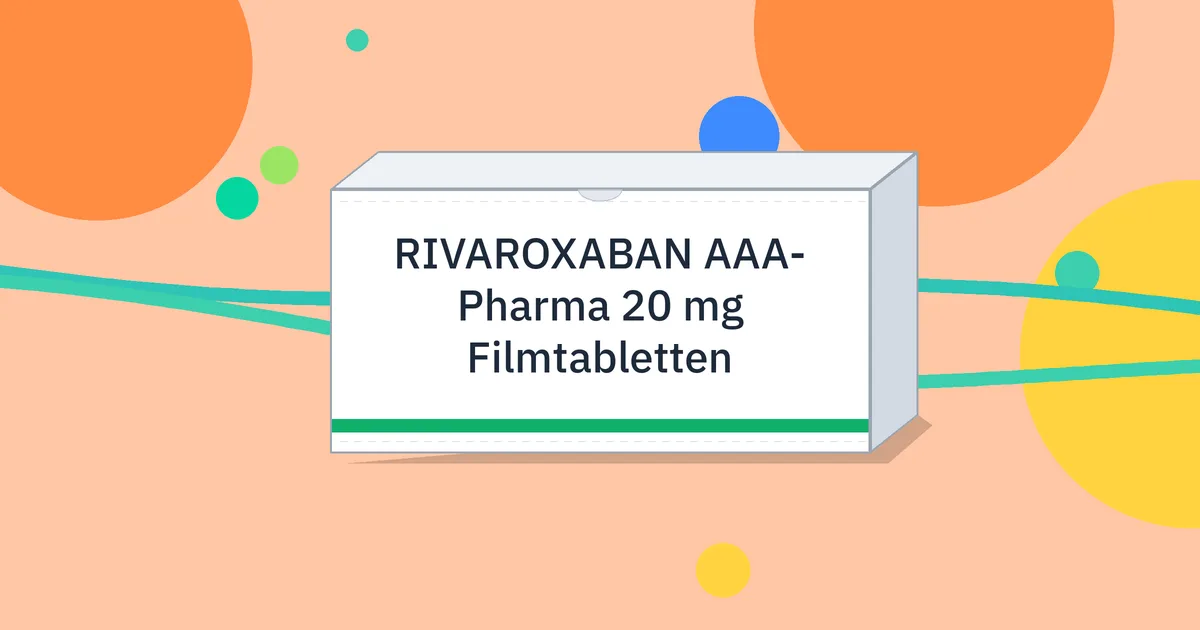 Symbolbild: Packung mit der Aufschrift RIVAROXABAN AAA-Pharma 20 mg Filmtabletten (PZN 19460365) – Verfügbarkeit und Bezug in Apotheken in Frankfurt am Main