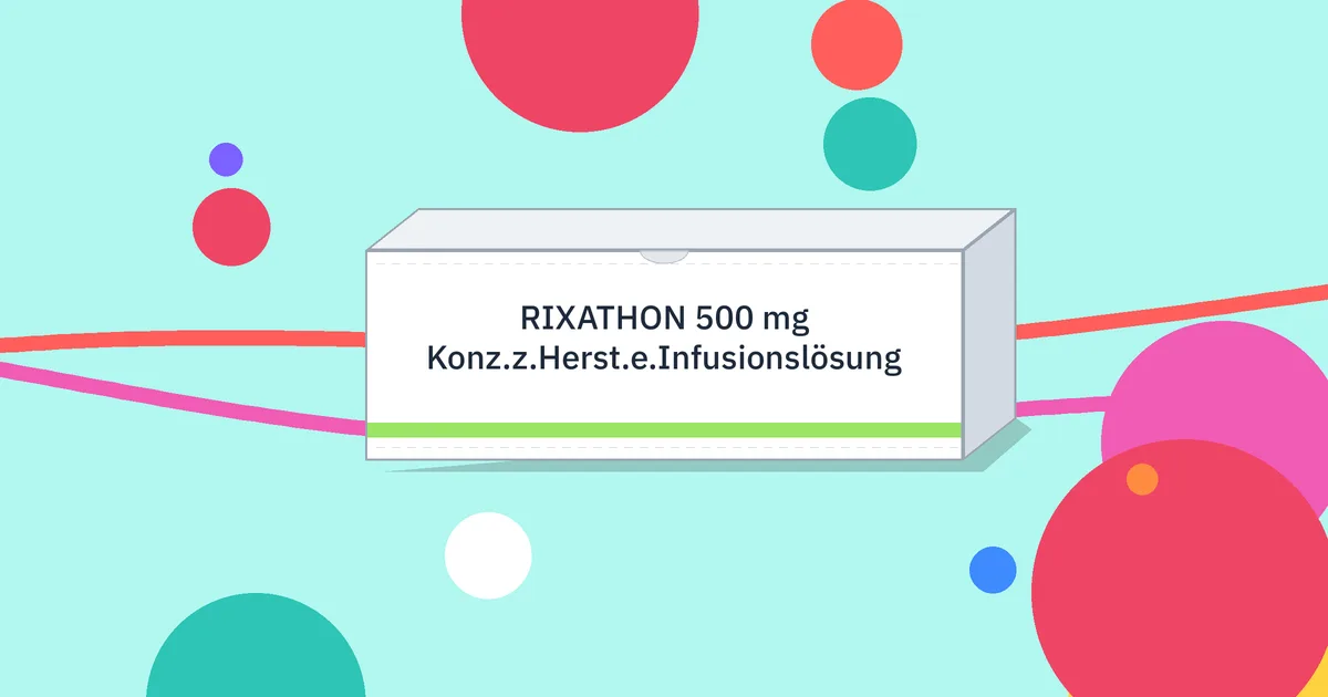 Symbolbild: Packung mit der Aufschrift RIXATHON 500 mg Konz.z.Herst.e.Infusionslösung (PZN 15194889) – Verfügbarkeit und Bezug in Apotheken in Frankfurt am Main
