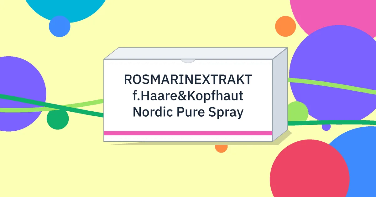 Symbolbild: Packung mit der Aufschrift ROSMARINEXTRAKT f.Haare&Kopfhaut Nordic Pure Spray (PZN 20095103) – Verfügbarkeit und Bezug in Apotheken in Frankfurt am Main