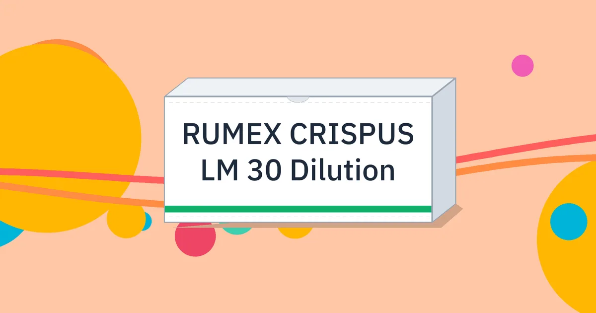 Symbolbild: Packung mit der Aufschrift RUMEX CRISPUS LM 30 Dilution (PZN 13172990) – Verfügbarkeit und Bezug in Apotheken in Frankfurt am Main