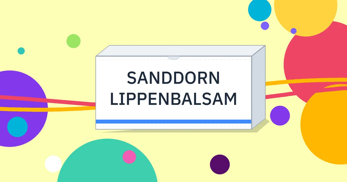 Symbolbild: Packung mit der Aufschrift SANDDORN LIPPENBALSAM (PZN 16335300) – Verfügbarkeit und Bezug in Apotheken in Frankfurt am Main