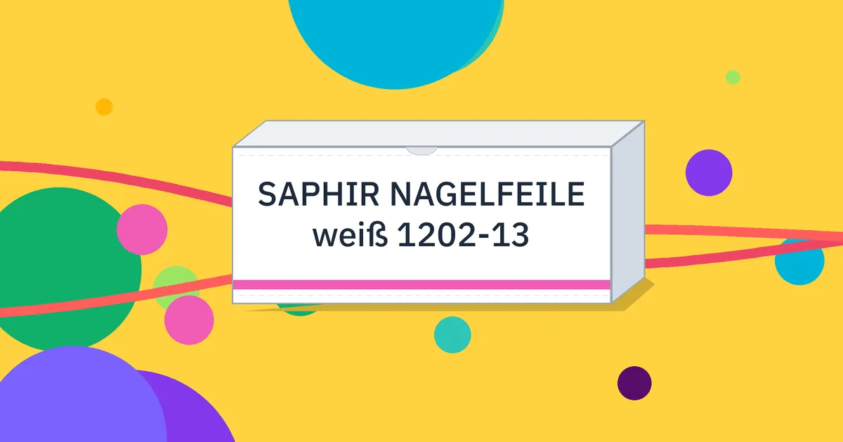 Symbolbild: Packung mit der Aufschrift SAPHIR NAGELFEILE weiß 1202-13 (PZN 07344530) – Verfügbarkeit und Bezug in Apotheken in Frankfurt am Main