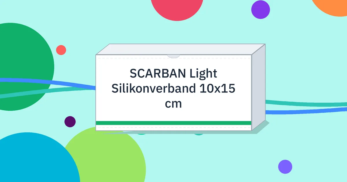 Symbolbild: Packung mit der Aufschrift SCARBAN Light Silikonverband 10x15 cm (PZN 04740320) – Verfügbarkeit und Bezug in Apotheken in Frankfurt am Main