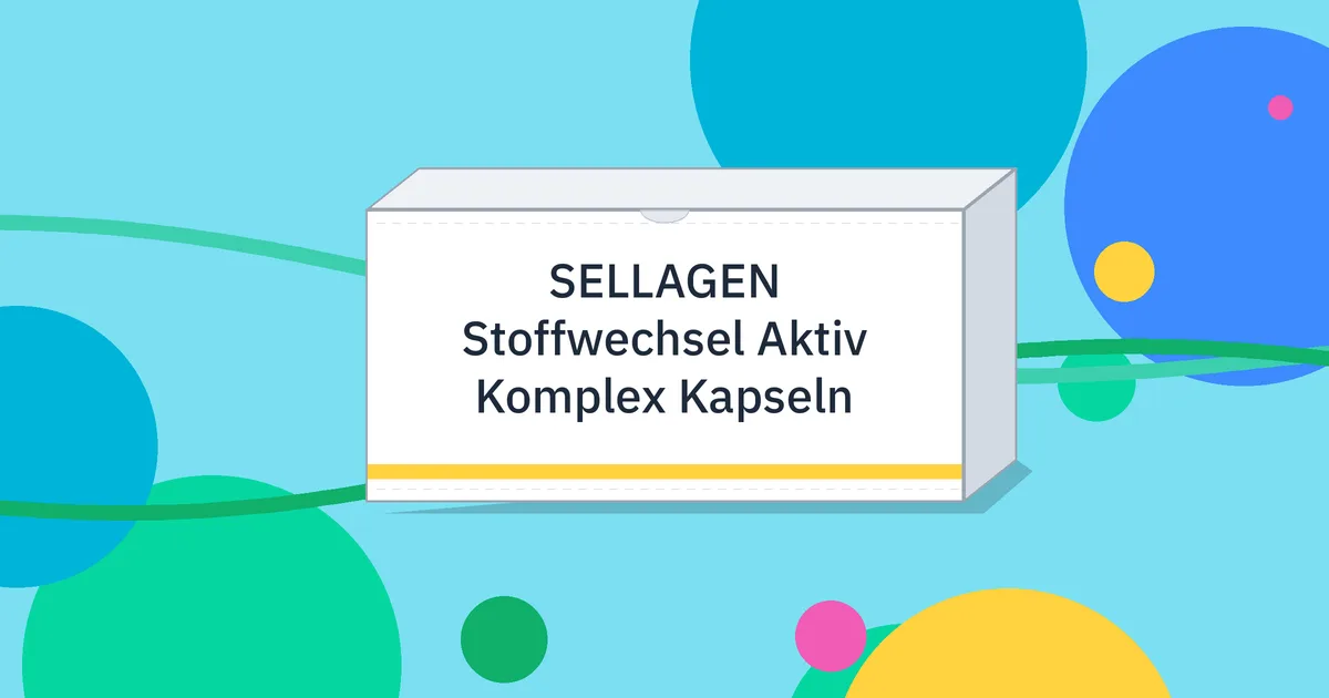 Symbolbild: Packung mit der Aufschrift SELLAGEN Stoffwechsel Aktiv Komplex Kapseln (PZN 07524456) – Verfügbarkeit und Bezug in Apotheken in Frankfurt am Main