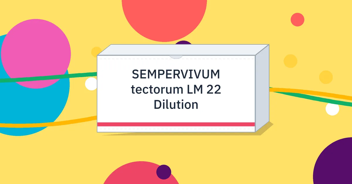 Symbolbild: Packung mit der Aufschrift SEMPERVIVUM tectorum LM 22 Dilution (PZN 13186331) – Verfügbarkeit und Bezug in Apotheken in Frankfurt am Main