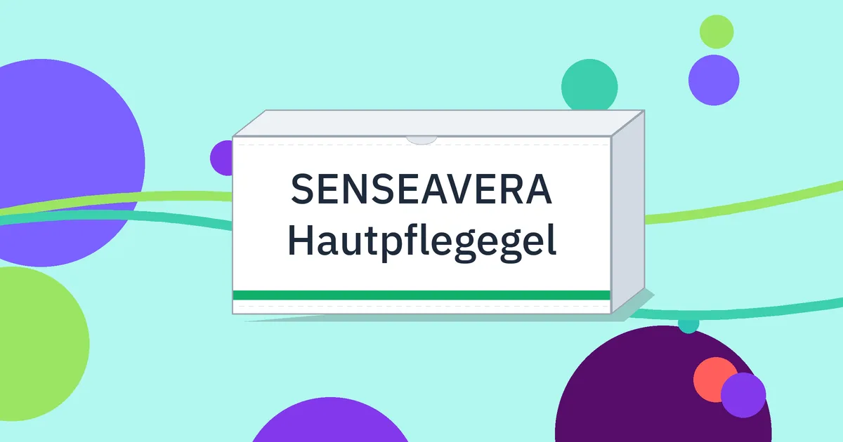 Symbolbild: Packung mit der Aufschrift SENSEAVERA Hautpflegegel (PZN 07505016) – Verfügbarkeit und Bezug in Apotheken in Frankfurt am Main