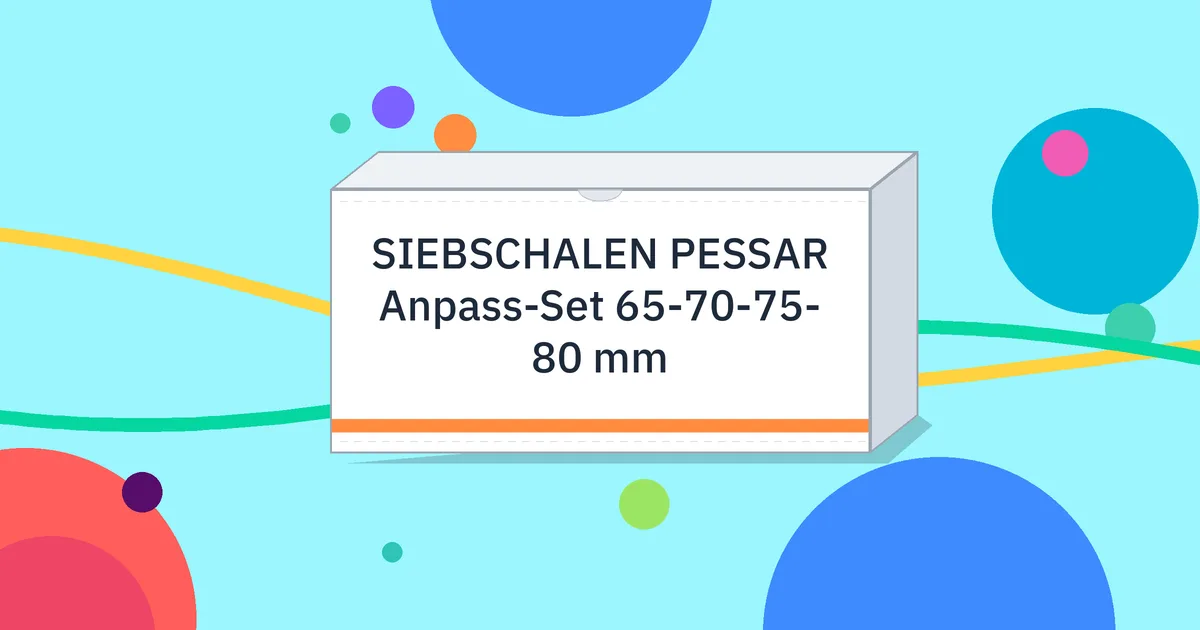 Symbolbild: Packung mit der Aufschrift SIEBSCHALEN PESSAR Anpass-Set 65-70-75-80 mm (PZN 01851220) – Verfügbarkeit und Bezug in Apotheken in Frankfurt am Main