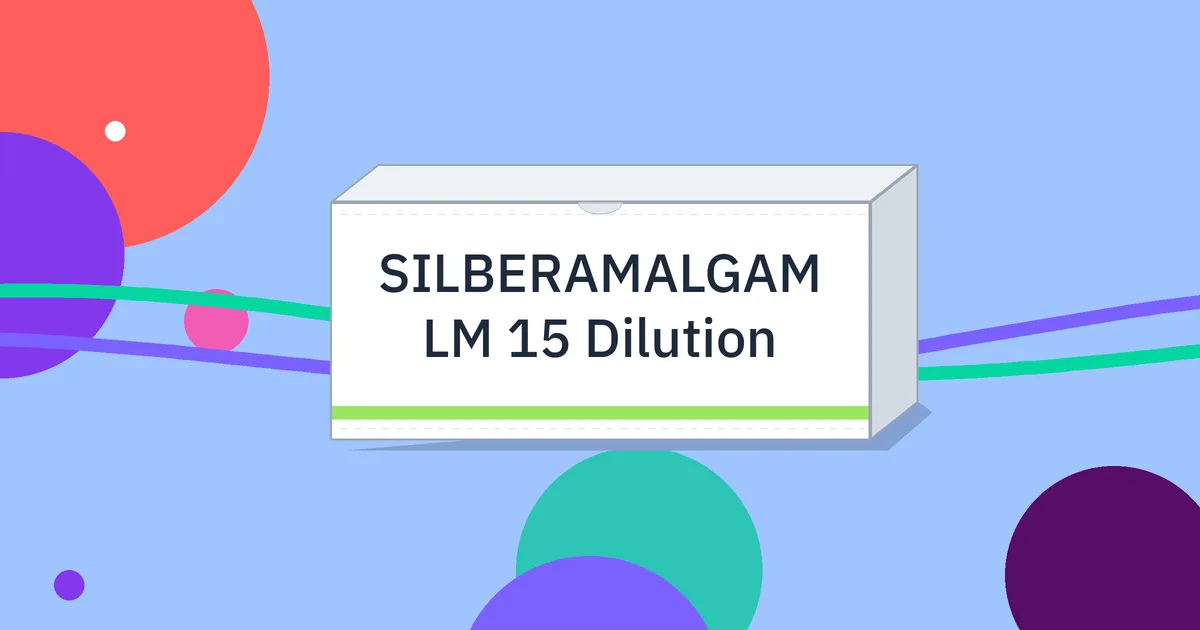 Symbolbild: Packung mit der Aufschrift SILBERAMALGAM LM 15 Dilution (PZN 13189306) – Verfügbarkeit und Bezug in Apotheken in Frankfurt am Main