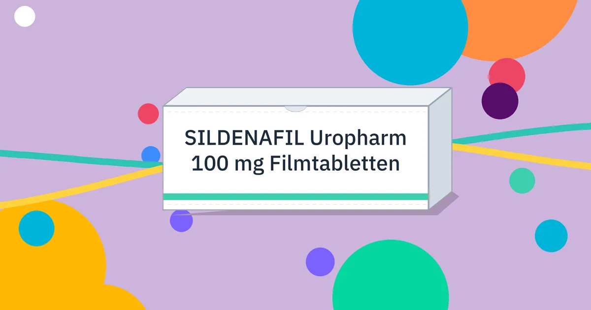Symbolbild: Packung mit der Aufschrift SILDENAFIL Uropharm 100 mg Filmtabletten (PZN 11010013) – Verfügbarkeit und Bezug in Apotheken in Frankfurt am Main