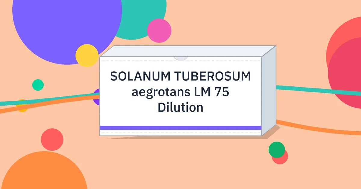Symbolbild: Packung mit der Aufschrift SOLANUM TUBEROSUM aegrotans LM 75 Dilution (PZN 13194098) – Verfügbarkeit und Bezug in Apotheken in Frankfurt am Main