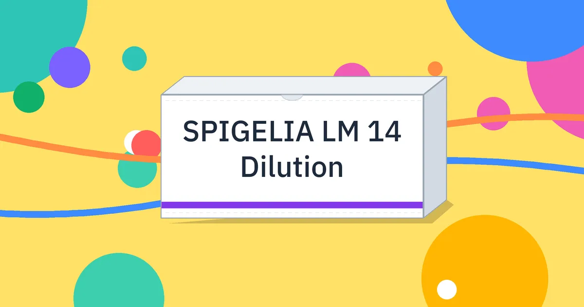 Symbolbild: Packung mit der Aufschrift SPIGELIA LM 14 Dilution (PZN 13195169) – Verfügbarkeit und Bezug in Apotheken in Frankfurt am Main