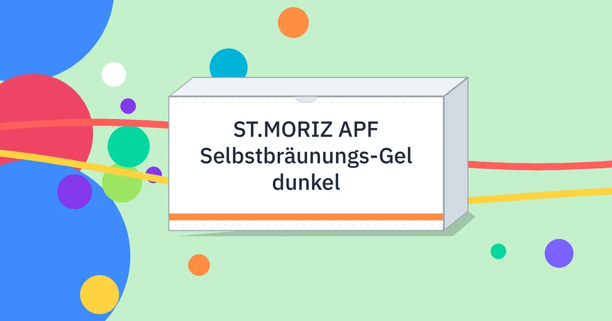 Symbolbild: Packung mit der Aufschrift ST.MORIZ APF Selbstbräunungs-Gel dunkel (PZN 12455036) – Verfügbarkeit und Bezug in Apotheken in Frankfurt am Main