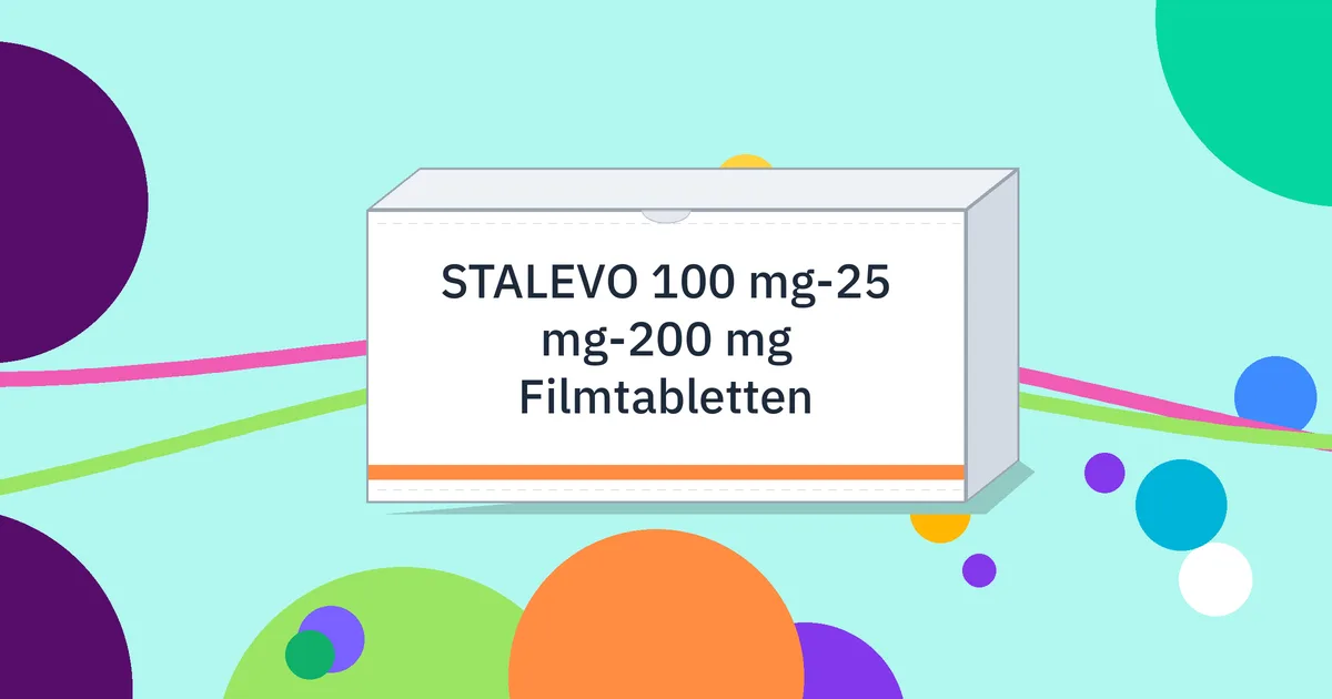 Symbolbild: Packung mit der Aufschrift STALEVO 100 mg-25 mg-200 mg Filmtabletten (PZN 03446239) – Verfügbarkeit und Bezug in Apotheken in Frankfurt am Main