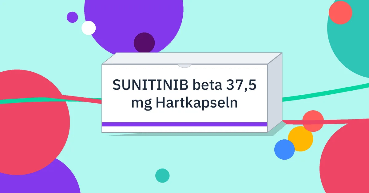 Symbolbild: Packung mit der Aufschrift SUNITINIB beta 37,5 mg Hartkapseln (PZN 17243793) – Verfügbarkeit und Bezug in Apotheken in Frankfurt am Main