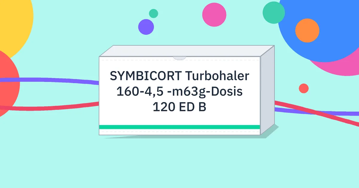 Symbolbild: Packung mit der Aufschrift SYMBICORT Turbohaler 160-4,5 -m63g-Dosis 120 ED B (PZN 07771166) – Verfügbarkeit und Bezug in Apotheken in Frankfurt am Main