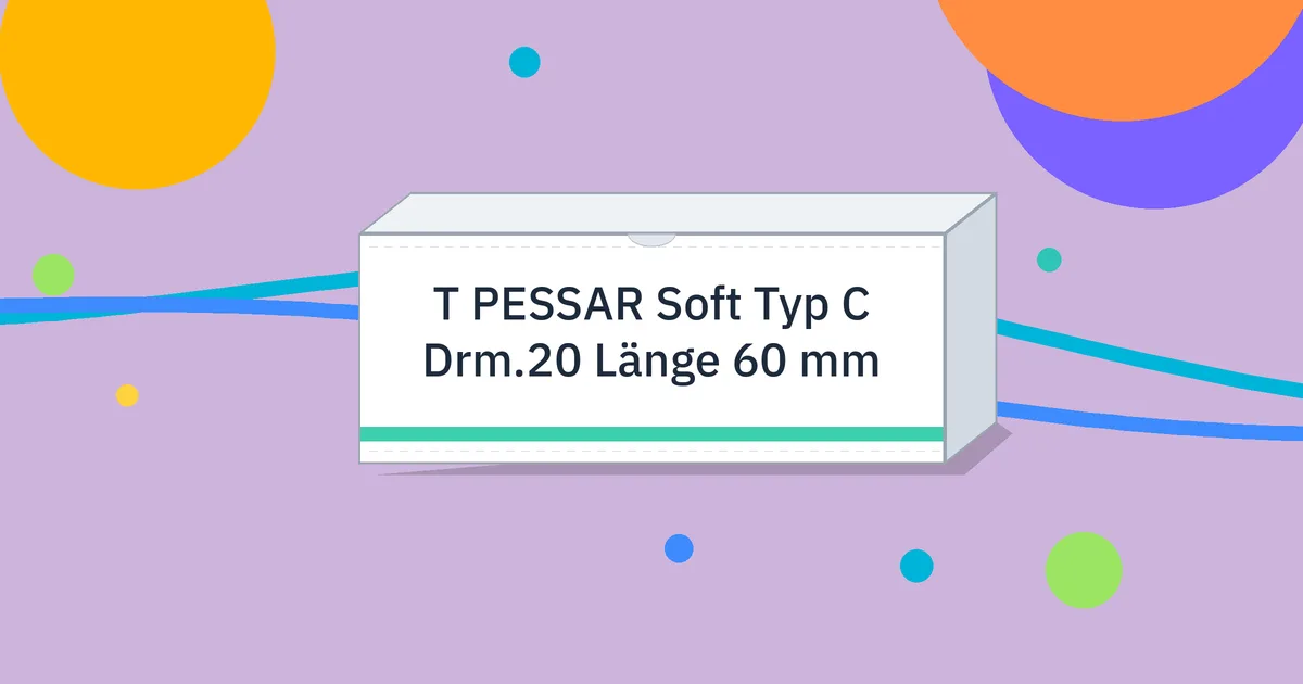 Symbolbild: Packung mit der Aufschrift T PESSAR Soft Typ C Drm.20 Länge 60 mm (PZN 10250778) – Verfügbarkeit und Bezug in Apotheken in Frankfurt am Main