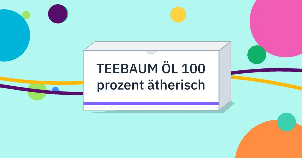 Symbolbild: Packung mit der Aufschrift TEEBAUM ÖL 100 prozent ätherisch (PZN 07205024) – Verfügbarkeit und Bezug in Apotheken in Frankfurt am Main