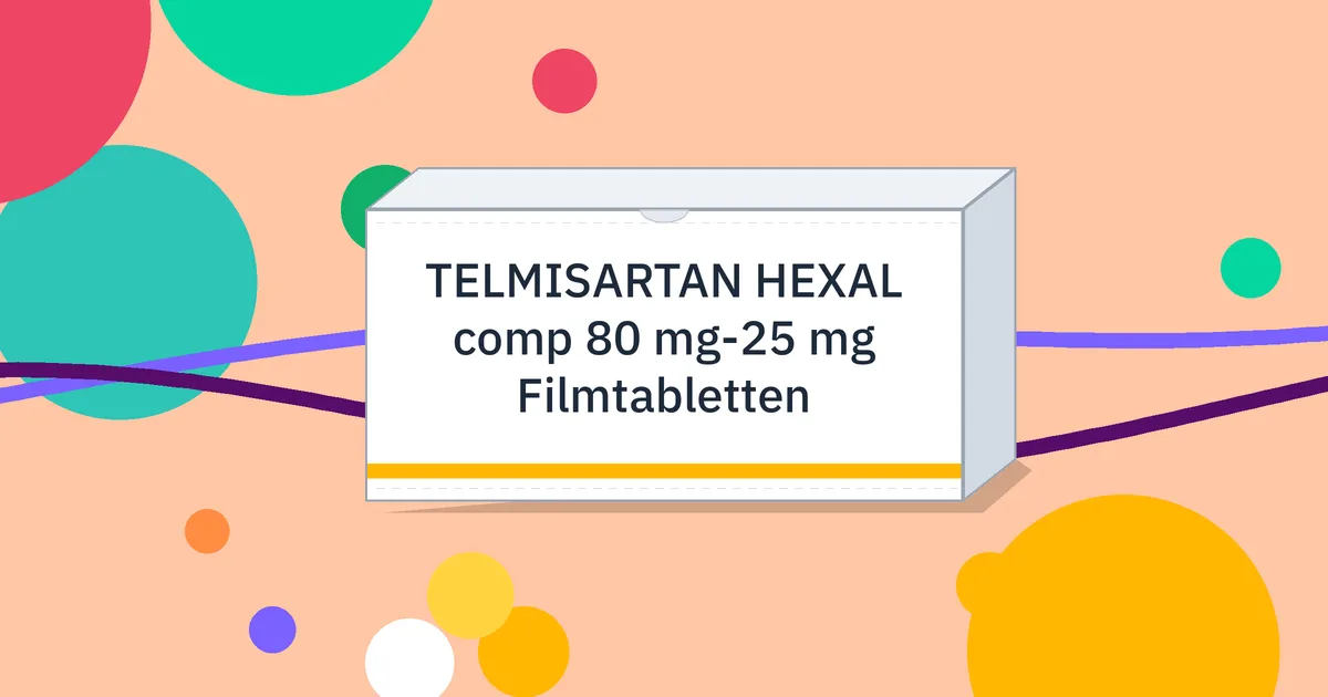 Symbolbild: Packung mit der Aufschrift TELMISARTAN HEXAL comp 80 mg-25 mg Filmtabletten (PZN 10298153) – Verfügbarkeit und Bezug in Apotheken in Frankfurt am Main