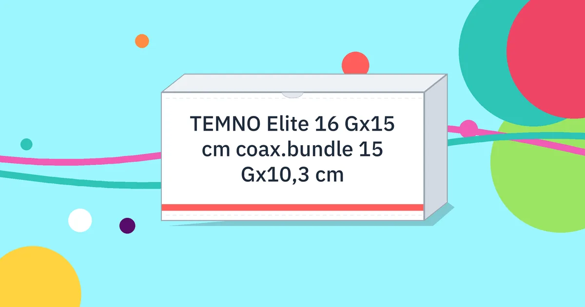 Symbolbild: Packung mit der Aufschrift TEMNO Elite 16 Gx15 cm coax.bundle 15 Gx10,3 cm (PZN 18765312) – Verfügbarkeit und Bezug in Apotheken in Frankfurt am Main