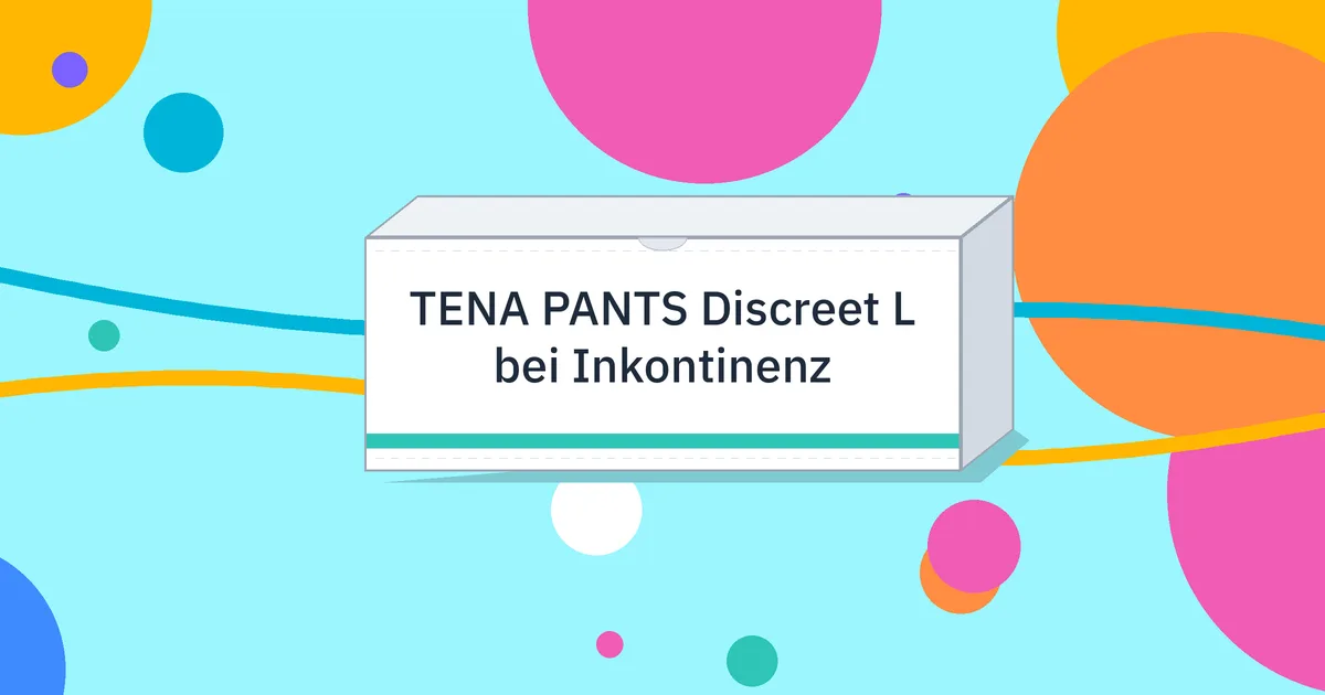 Symbolbild: Packung mit der Aufschrift TENA PANTS Discreet L bei Inkontinenz (PZN 01866888) – Verfügbarkeit und Bezug in Apotheken in Frankfurt am Main