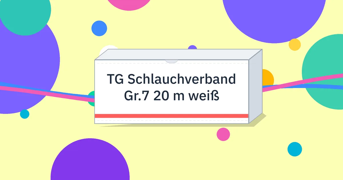 Symbolbild: Packung mit der Aufschrift TG Schlauchverband Gr.7 20 m weiß (PZN 11535922) – Verfügbarkeit und Bezug in Apotheken in Frankfurt am Main