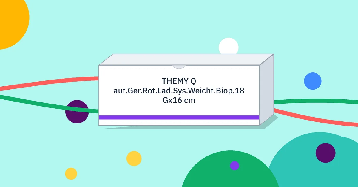 Symbolbild: Packung mit der Aufschrift THEMY Q aut.Ger.Rot.Lad.Sys.Weicht.Biop.18 Gx16 cm (PZN 19737967) – Verfügbarkeit und Bezug in Apotheken in Frankfurt am Main