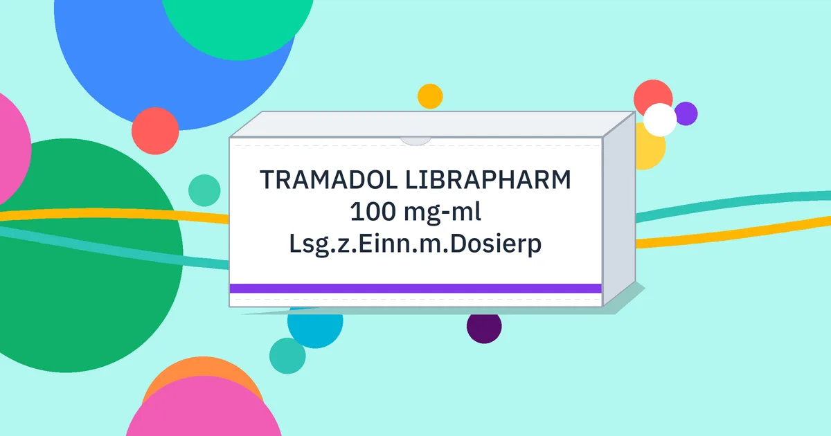 Symbolbild: Packung mit der Aufschrift TRAMADOL LIBRAPHARM 100 mg-ml Lsg.z.Einn.m.Dosierp (PZN 11236042) – Verfügbarkeit und Bezug in Apotheken in Frankfurt am Main