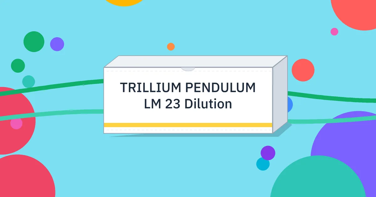 Symbolbild: Packung mit der Aufschrift TRILLIUM PENDULUM LM 23 Dilution (PZN 13227248) – Verfügbarkeit und Bezug in Apotheken in Frankfurt am Main