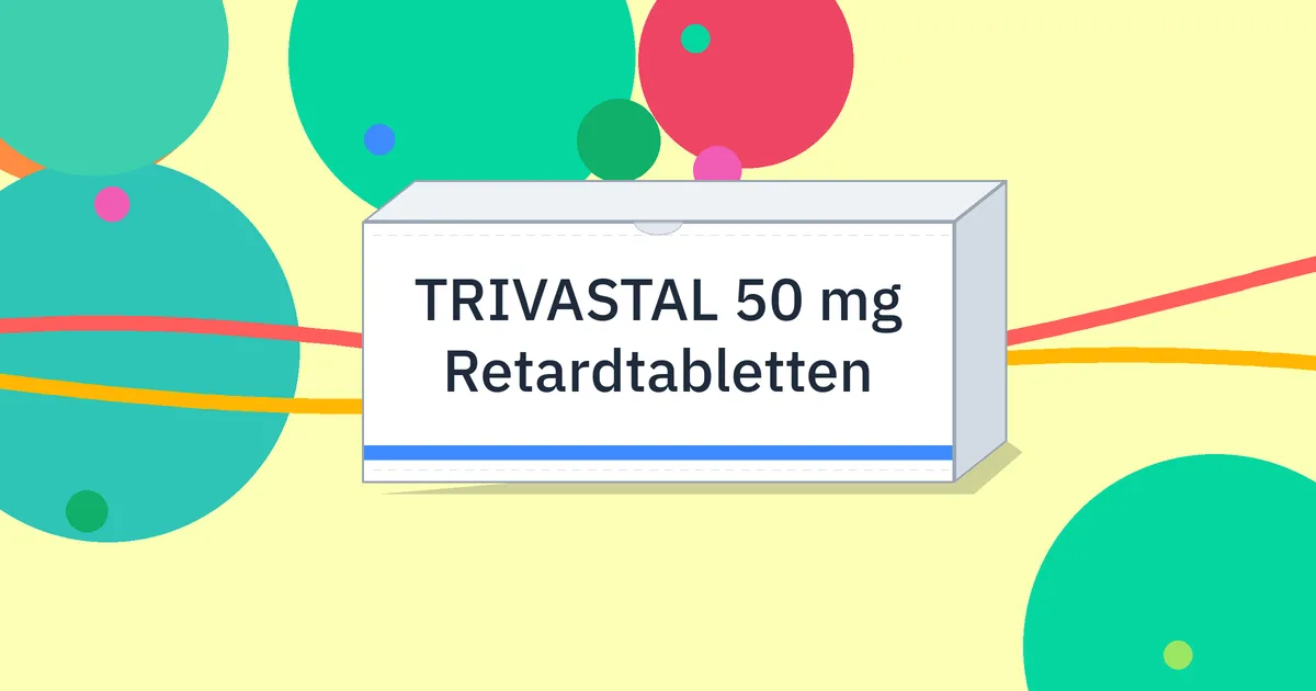 Symbolbild: Packung mit der Aufschrift TRIVASTAL 50 mg Retardtabletten (PZN 11022542) – Verfügbarkeit und Bezug in Apotheken in Frankfurt am Main