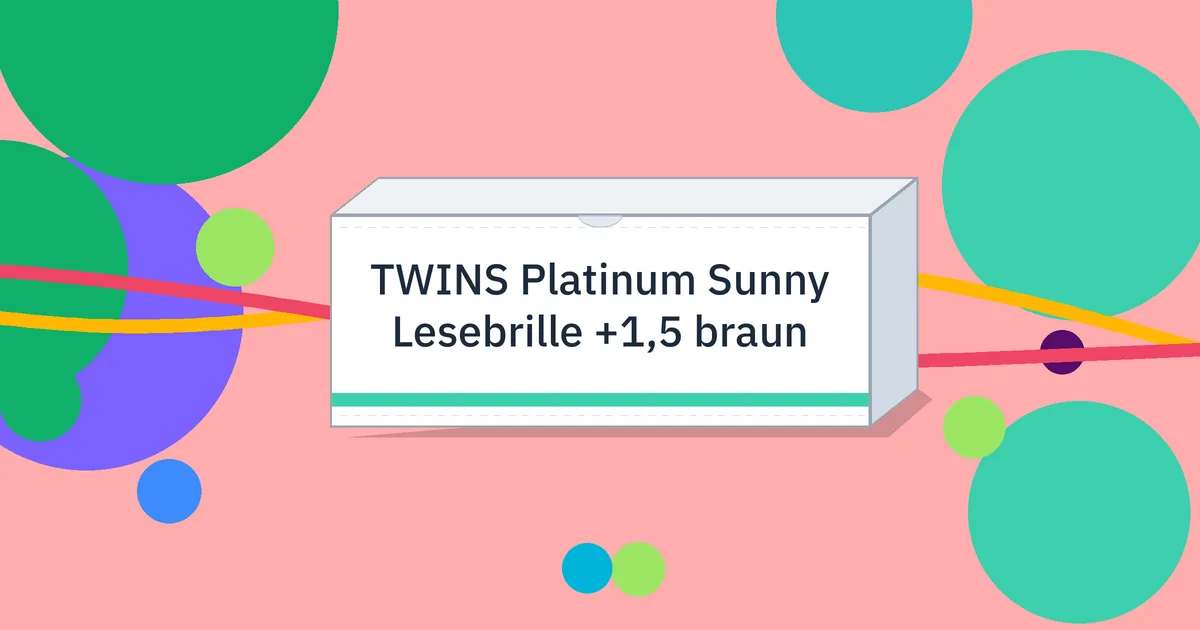 Symbolbild: Packung mit der Aufschrift TWINS Platinum Sunny Lesebrille +1,5 braun (PZN 13344014) – Verfügbarkeit und Bezug in Apotheken in Frankfurt am Main