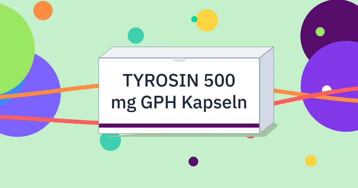 Symbolbild: Packung mit der Aufschrift TYROSIN 500 mg GPH Kapseln (PZN 00128792) – Verfügbarkeit und Bezug in Apotheken in Frankfurt am Main