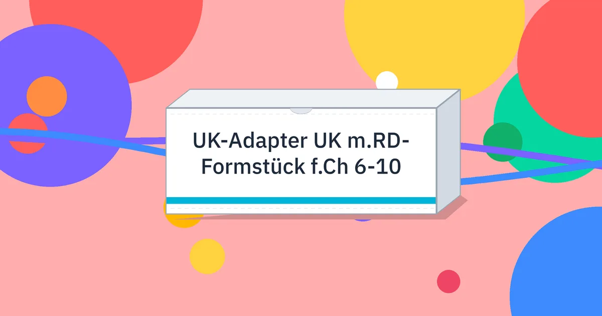 Symbolbild: Packung mit der Aufschrift UK-Adapter UK m.RD-Formstück f.Ch 6-10 (PZN 17488425) – Verfügbarkeit und Bezug in Apotheken in Frankfurt am Main