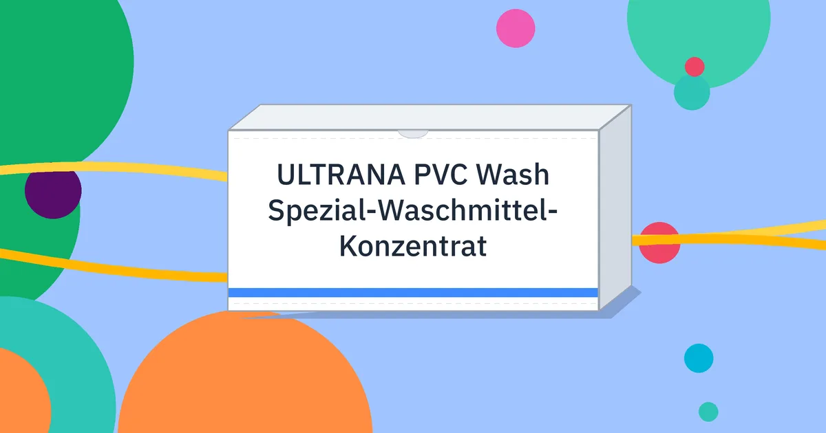 Symbolbild: Packung mit der Aufschrift ULTRANA PVC Wash Spezial-Waschmittel-Konzentrat (PZN 12469096) – Verfügbarkeit und Bezug in Apotheken in Frankfurt am Main