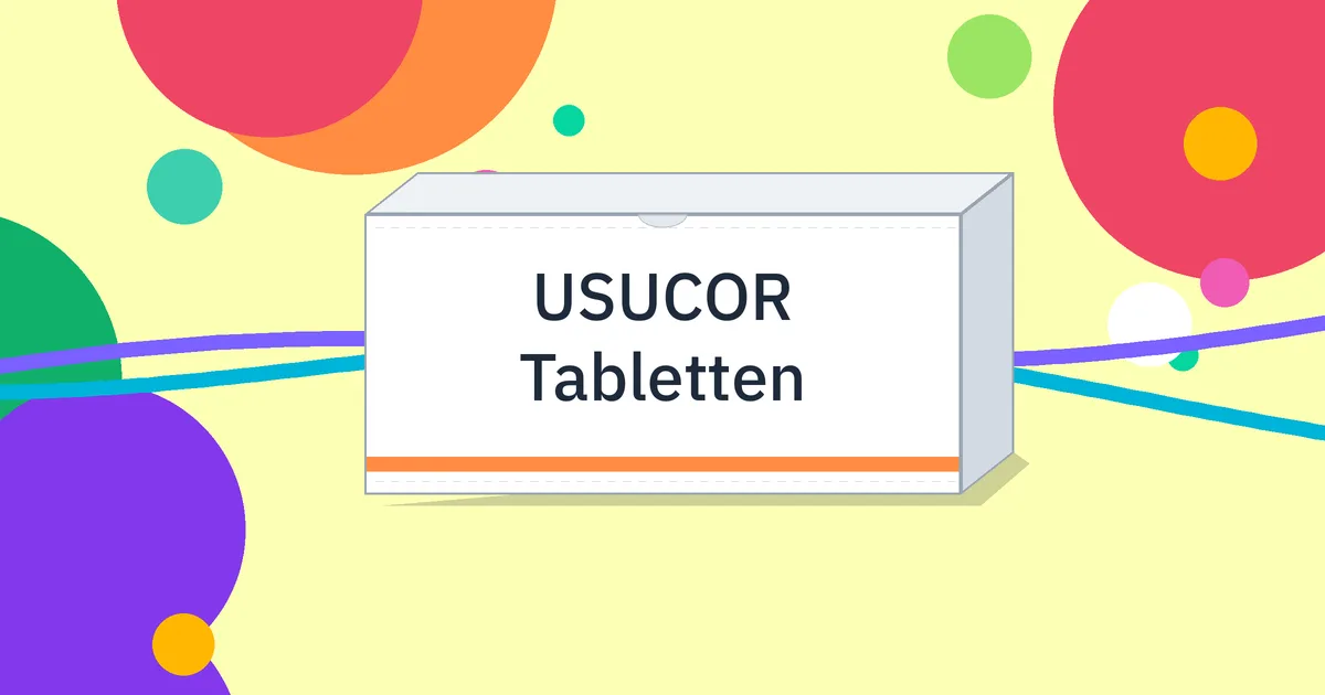 Symbolbild: Packung mit der Aufschrift USUCOR Tabletten (PZN 01472468) – Verfügbarkeit und Bezug in Apotheken in Frankfurt am Main