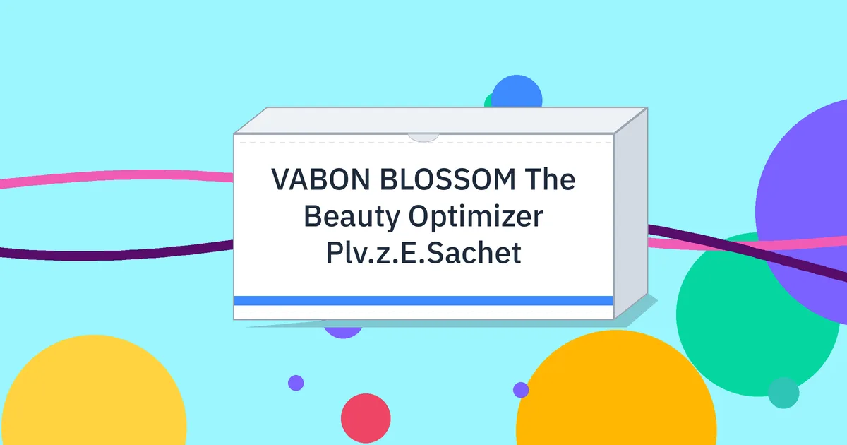 Symbolbild: Packung mit der Aufschrift VABON BLOSSOM The Beauty Optimizer Plv.z.E.Sachet (PZN 18074654) – Verfügbarkeit und Bezug in Apotheken in Frankfurt am Main