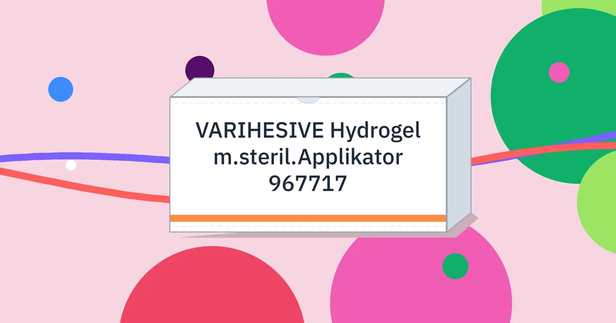 Symbolbild: Packung mit der Aufschrift VARIHESIVE Hydrogel m.steril.Applikator 967717 (PZN 09292493) – Verfügbarkeit und Bezug in Apotheken in Frankfurt am Main