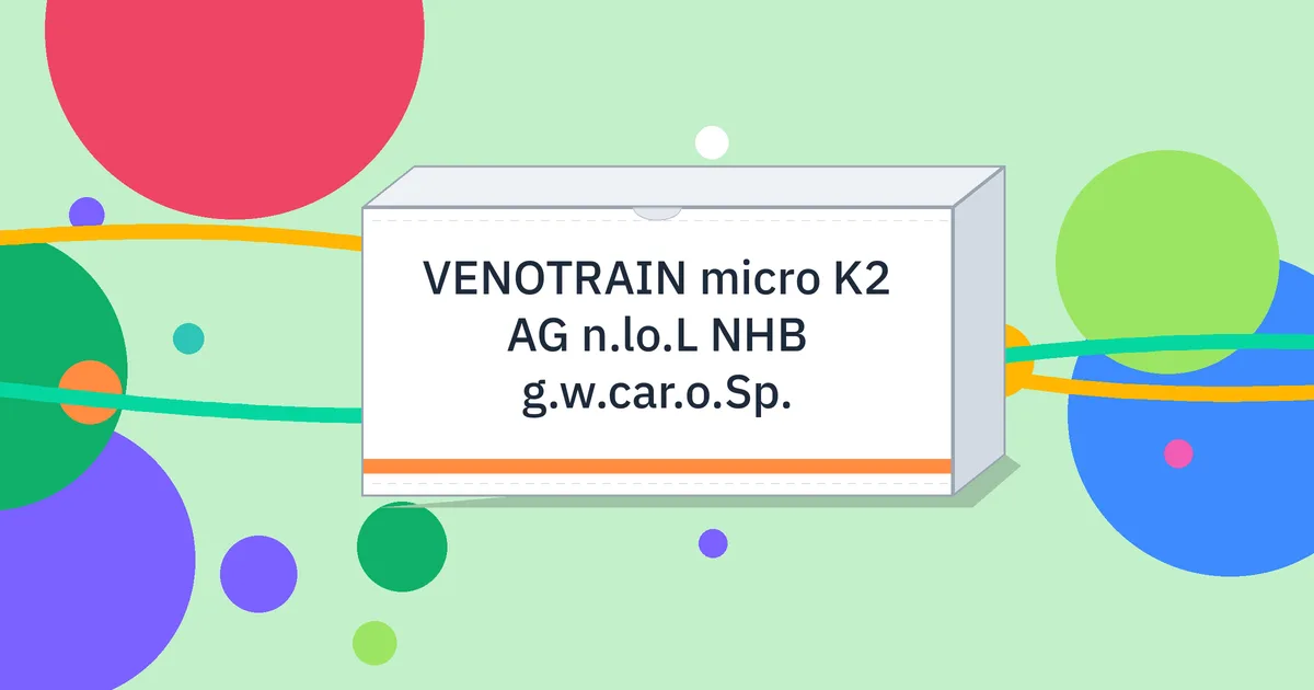 Symbolbild: Packung mit der Aufschrift VENOTRAIN micro K2 AG n.lo.L NHB g.w.car.o.Sp. (PZN 09026099) – Verfügbarkeit und Bezug in Apotheken in Frankfurt am Main
