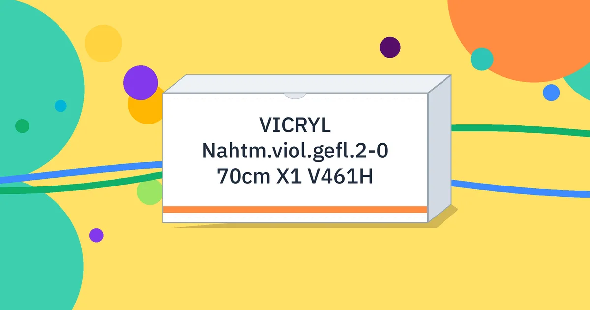 Symbolbild: Packung mit der Aufschrift VICRYL Nahtm.viol.gefl.2-0 70cm X1 V461H (PZN 16392901) – Verfügbarkeit und Bezug in Apotheken in Frankfurt am Main