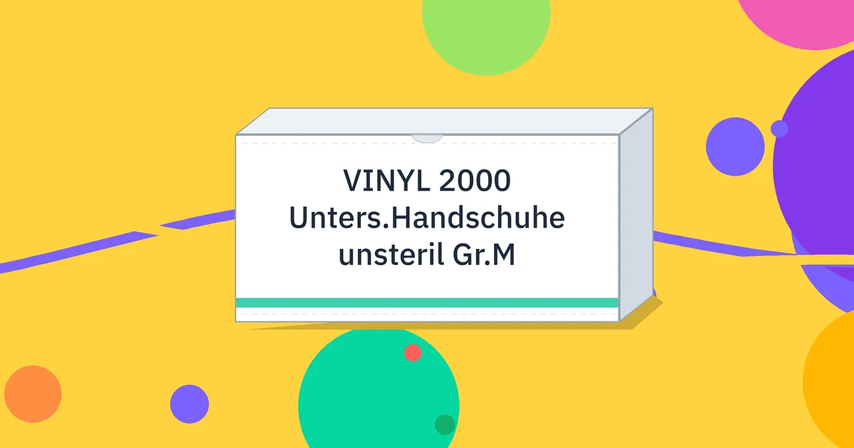 Symbolbild: Packung mit der Aufschrift VINYL 2000 Unters.Handschuhe unsteril Gr.M (PZN 06177716) – Verfügbarkeit und Bezug in Apotheken in Frankfurt am Main