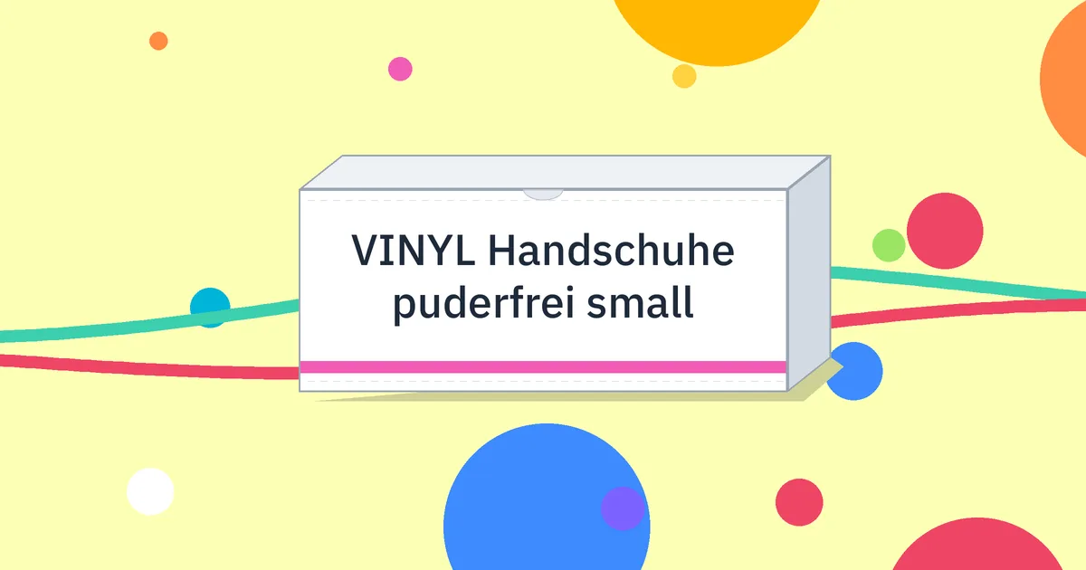 Symbolbild: Packung mit der Aufschrift VINYL Handschuhe puderfrei small (PZN 01413106) – Verfügbarkeit und Bezug in Apotheken in Frankfurt am Main