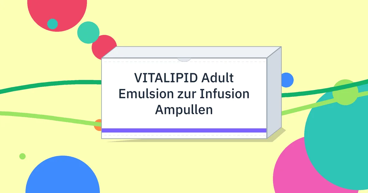 Symbolbild: Packung mit der Aufschrift VITALIPID Adult Emulsion zur Infusion Ampullen (PZN 04836824) – Verfügbarkeit und Bezug in Apotheken in Frankfurt am Main