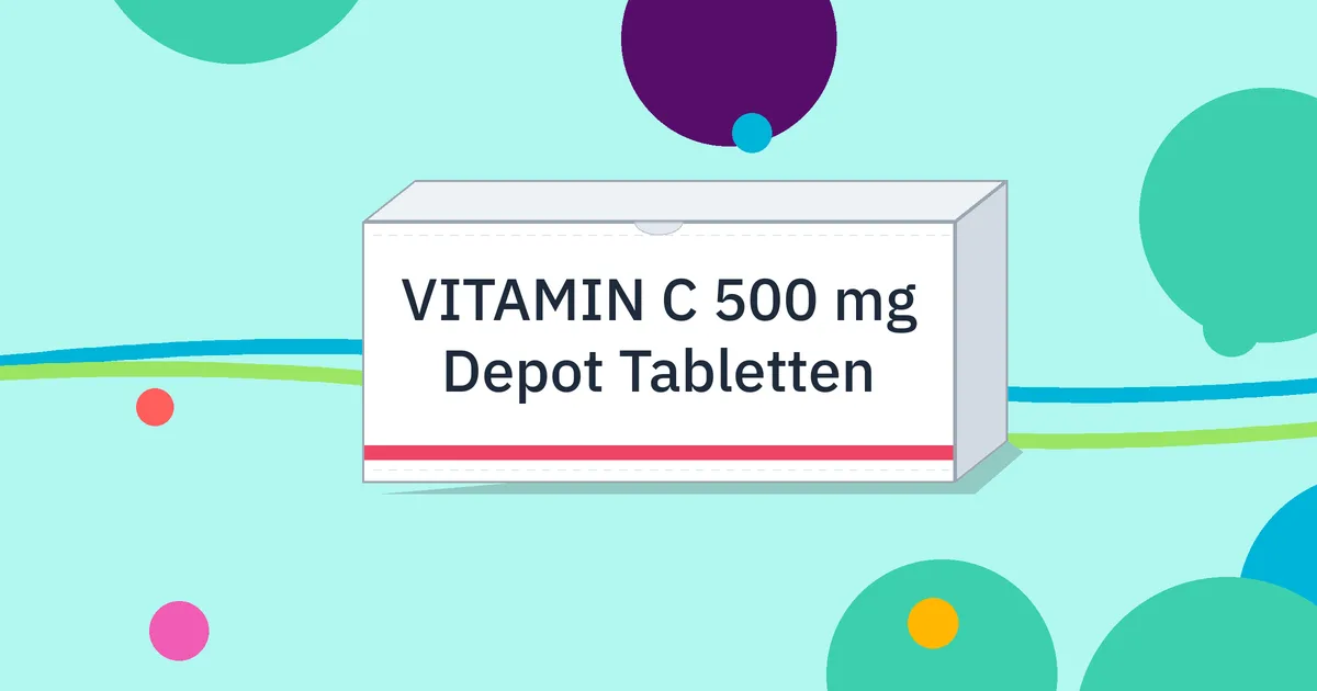 Symbolbild: Packung mit der Aufschrift VITAMIN C 500 mg Depot Tabletten (PZN 16743631) – Verfügbarkeit und Bezug in Apotheken in Frankfurt am Main