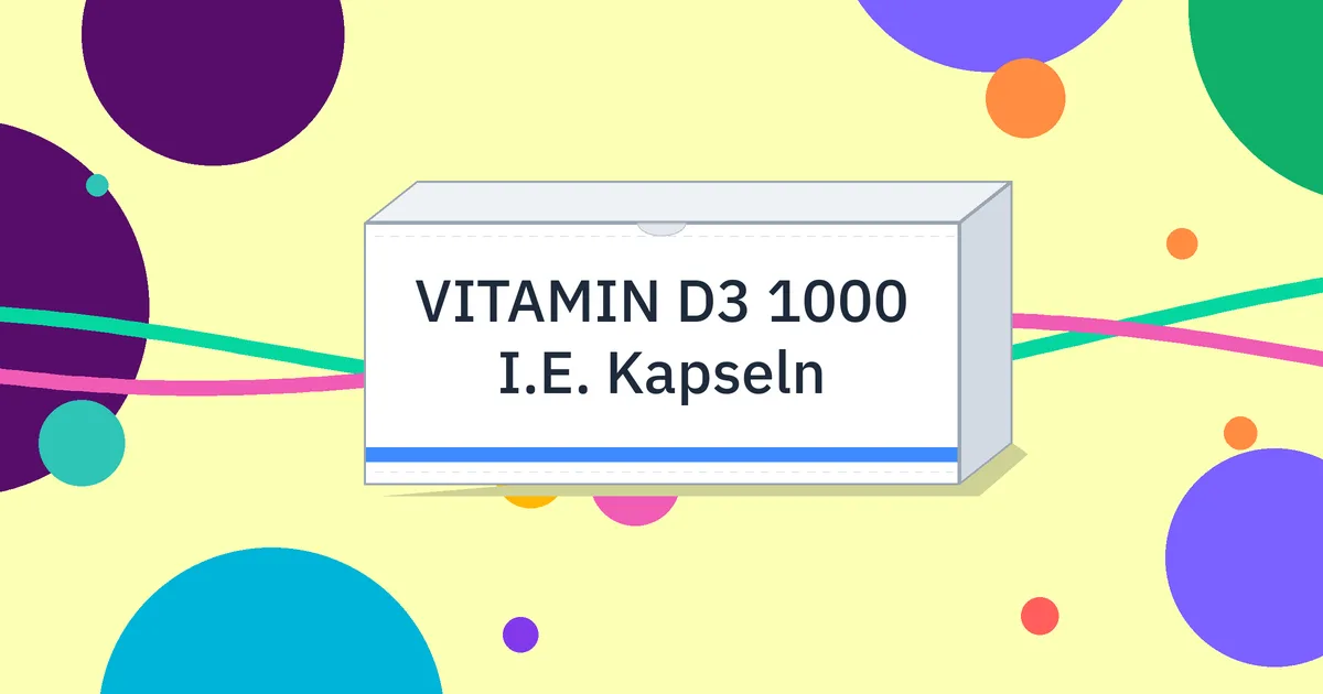 Symbolbild: Packung mit der Aufschrift VITAMIN D3 1000 I.E. Kapseln (PZN 11578392) – Verfügbarkeit und Bezug in Apotheken in Frankfurt am Main