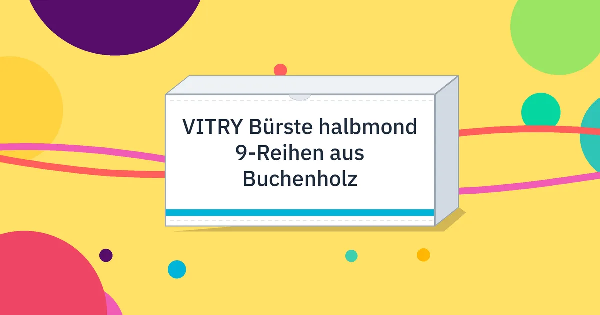 Symbolbild: Packung mit der Aufschrift VITRY Bürste halbmond 9-Reihen aus Buchenholz (PZN 11508799) – Verfügbarkeit und Bezug in Apotheken in Frankfurt am Main