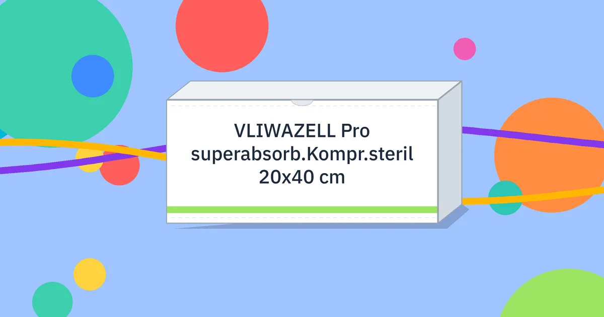 Symbolbild: Packung mit der Aufschrift VLIWAZELL Pro superabsorb.Kompr.steril 20x40 cm (PZN 16897647) – Verfügbarkeit und Bezug in Apotheken in Frankfurt am Main