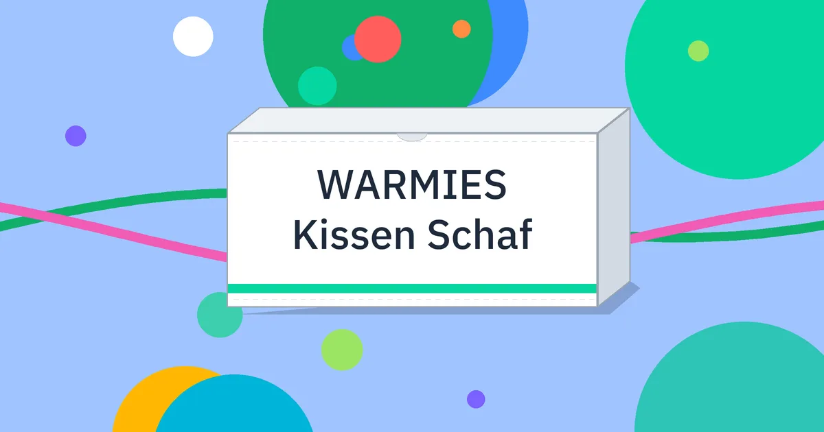 Symbolbild: Packung mit der Aufschrift WARMIES Kissen Schaf (PZN 09707729) – Verfügbarkeit und Bezug in Apotheken in Frankfurt am Main