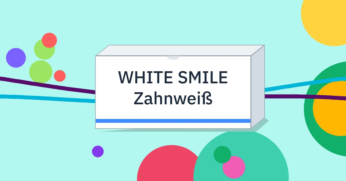 Symbolbild: Packung mit der Aufschrift WHITE SMILE Zahnweiß (PZN 00412464) – Verfügbarkeit und Bezug in Apotheken in Frankfurt am Main